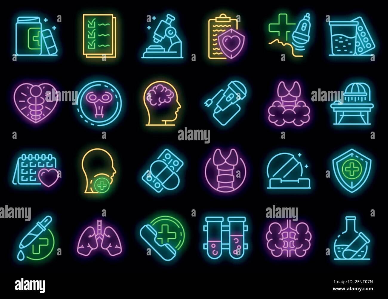 Endocrinologist icons set. Outline set of endocrinologist vector icons ...