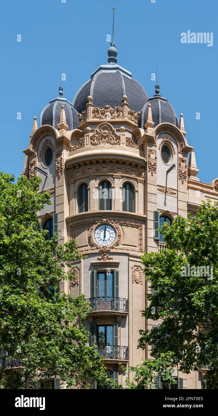 Facade Building Architecture In City Of Barcelona, Spain Stock Photo ...