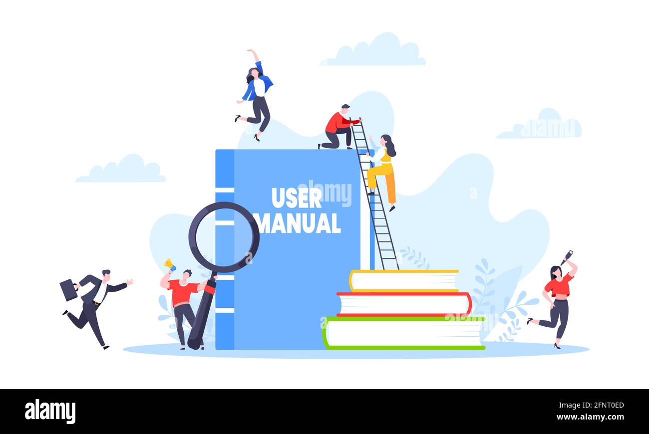 User manual guide book flat style design vector illustration Stock ...