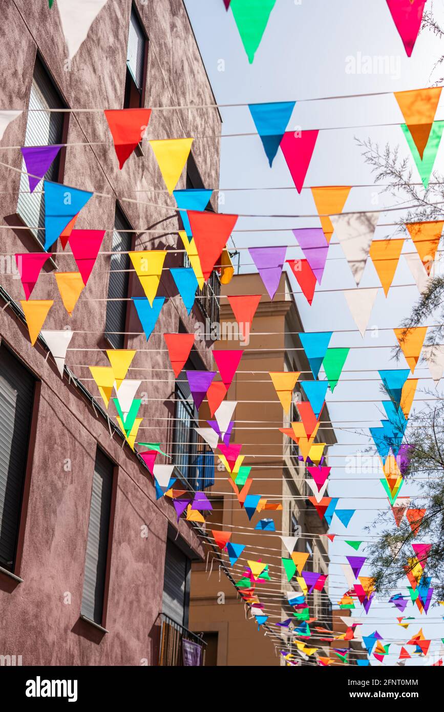 Happy birthday party background flags hi-res stock photography and ...