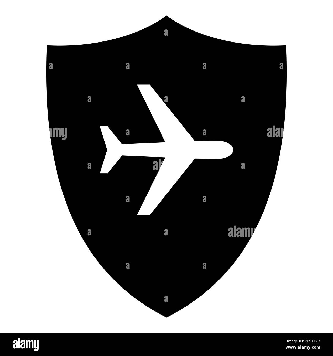 Airplane and shield Stock Photo - Alamy