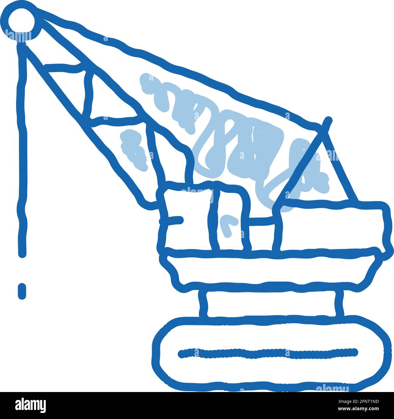 crane transport doodle icon hand drawn illustration Stock Vector Image ...