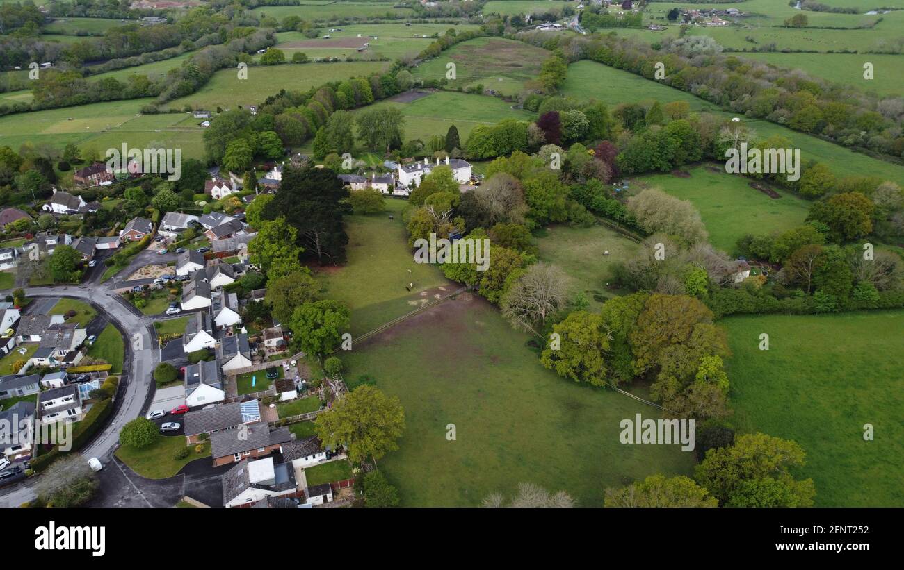 Aerial view of some housing on the edge of some open countryside Stock ...