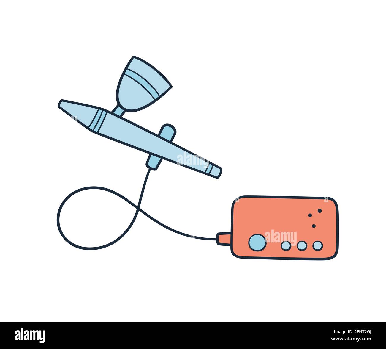 Hand drawn airbrush. Aerograph in doodle style. Air brush tool. Vector ...