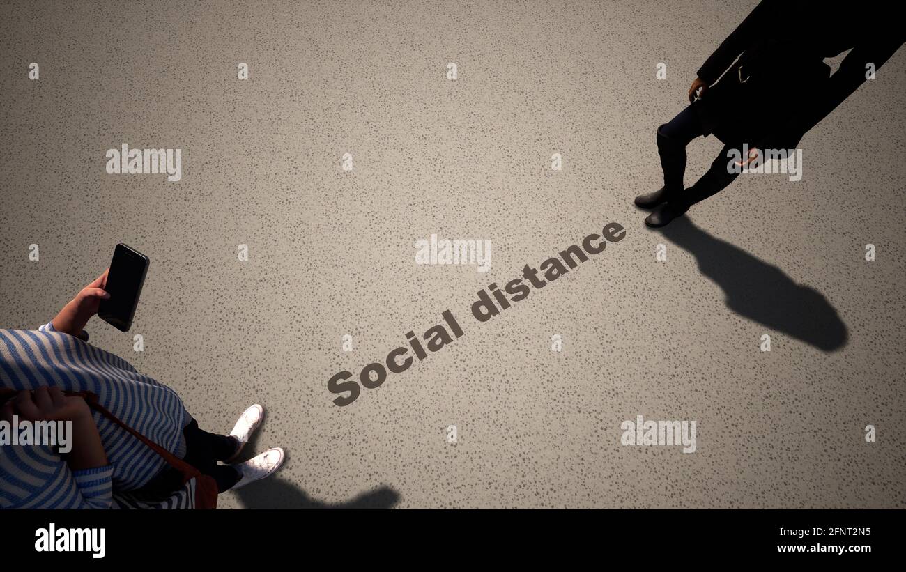 Concept or conceptual 3d illustration of two women meeting following ...