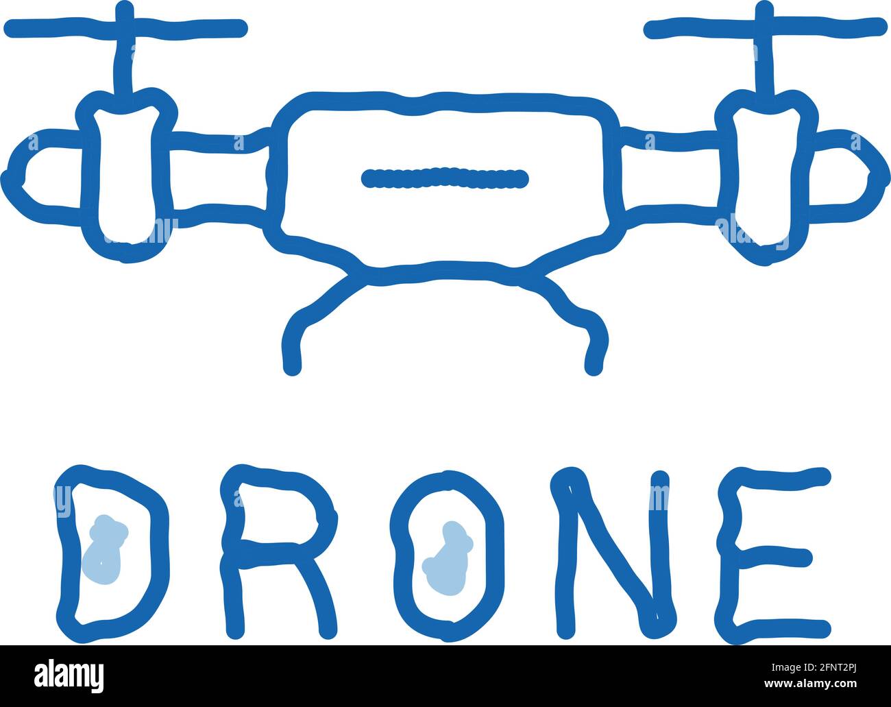 drone fly toy machine doodle icon hand drawn illustration Stock Vector ...
