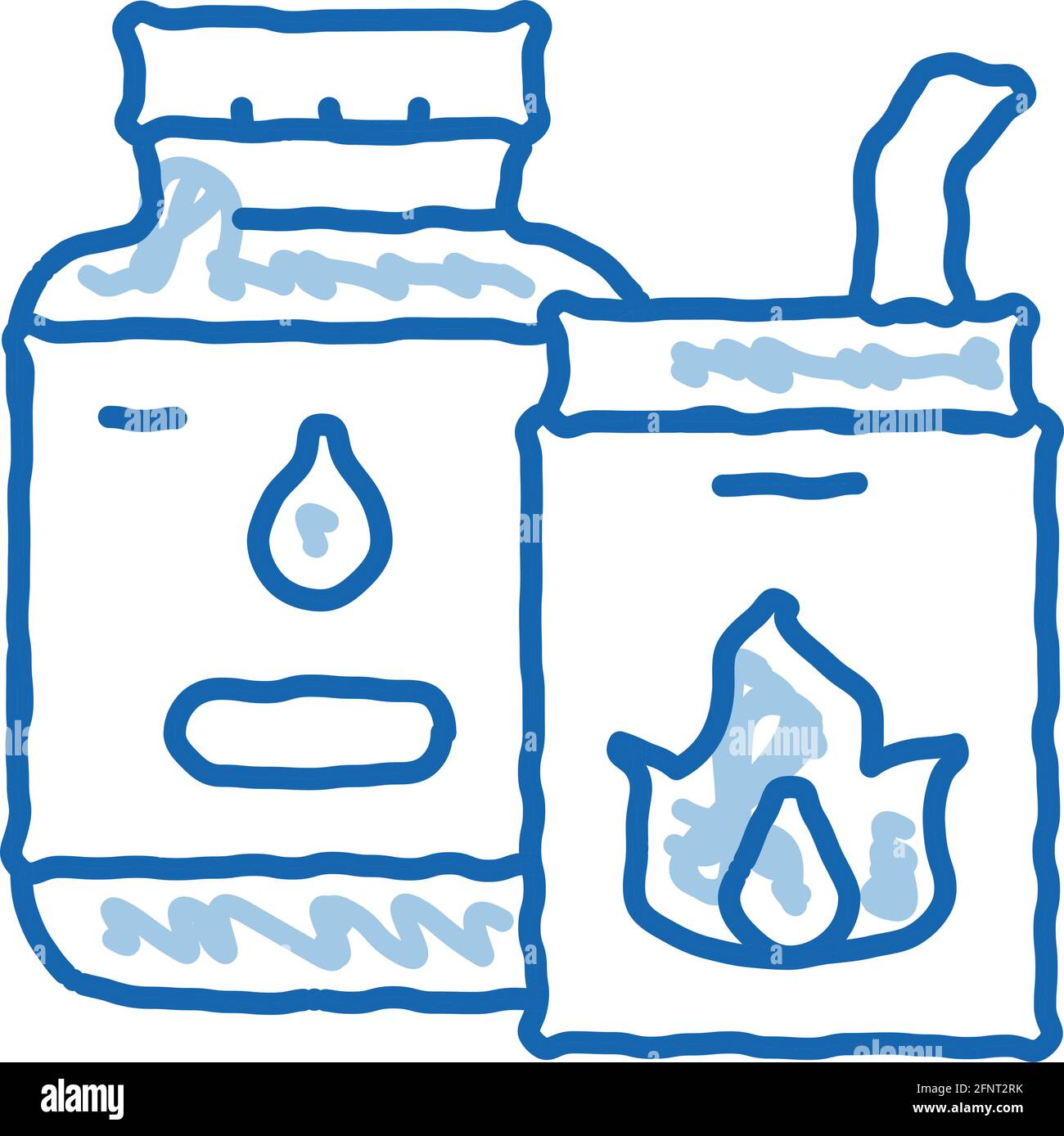 bbq liquid for fire doodle icon hand drawn illustration Stock Vector ...