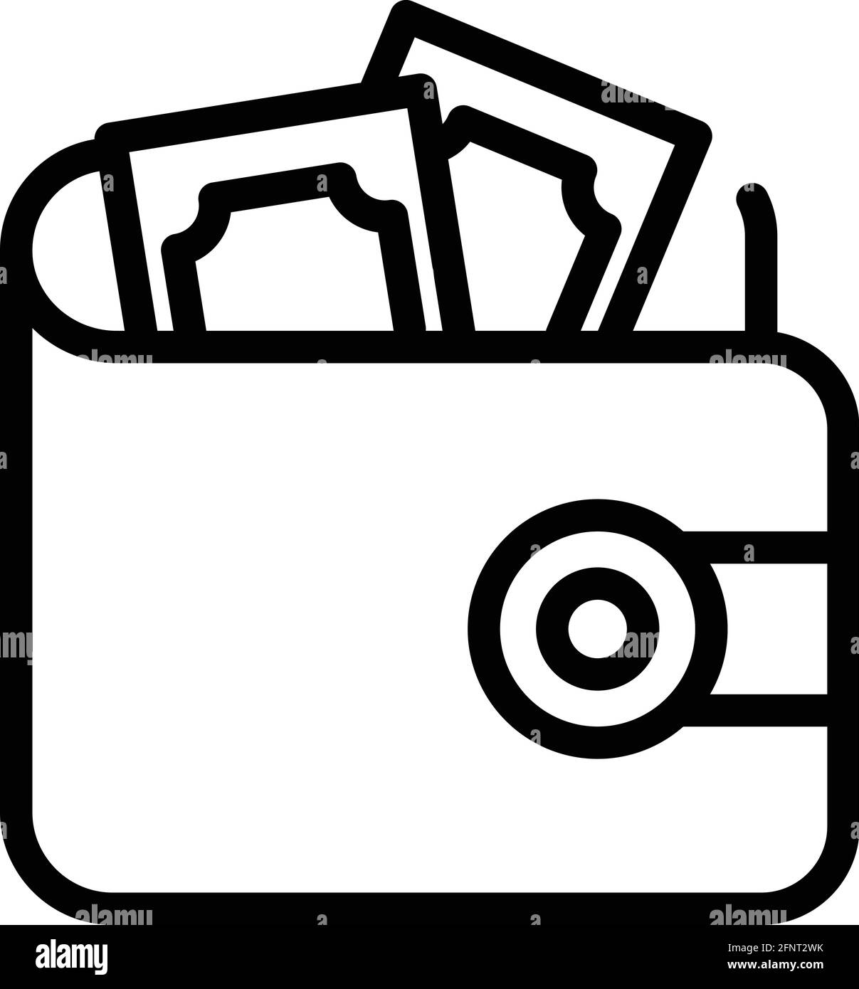 Wallet cash icon. Outline Wallet cash vector icon for web design ...