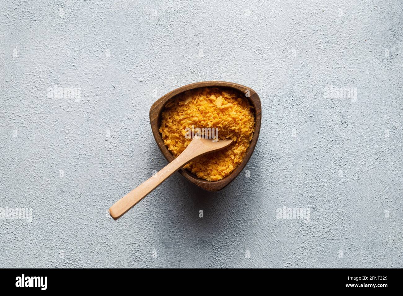 Top view of bread crumbs in a small wooden bowl with a spoon Stock ...