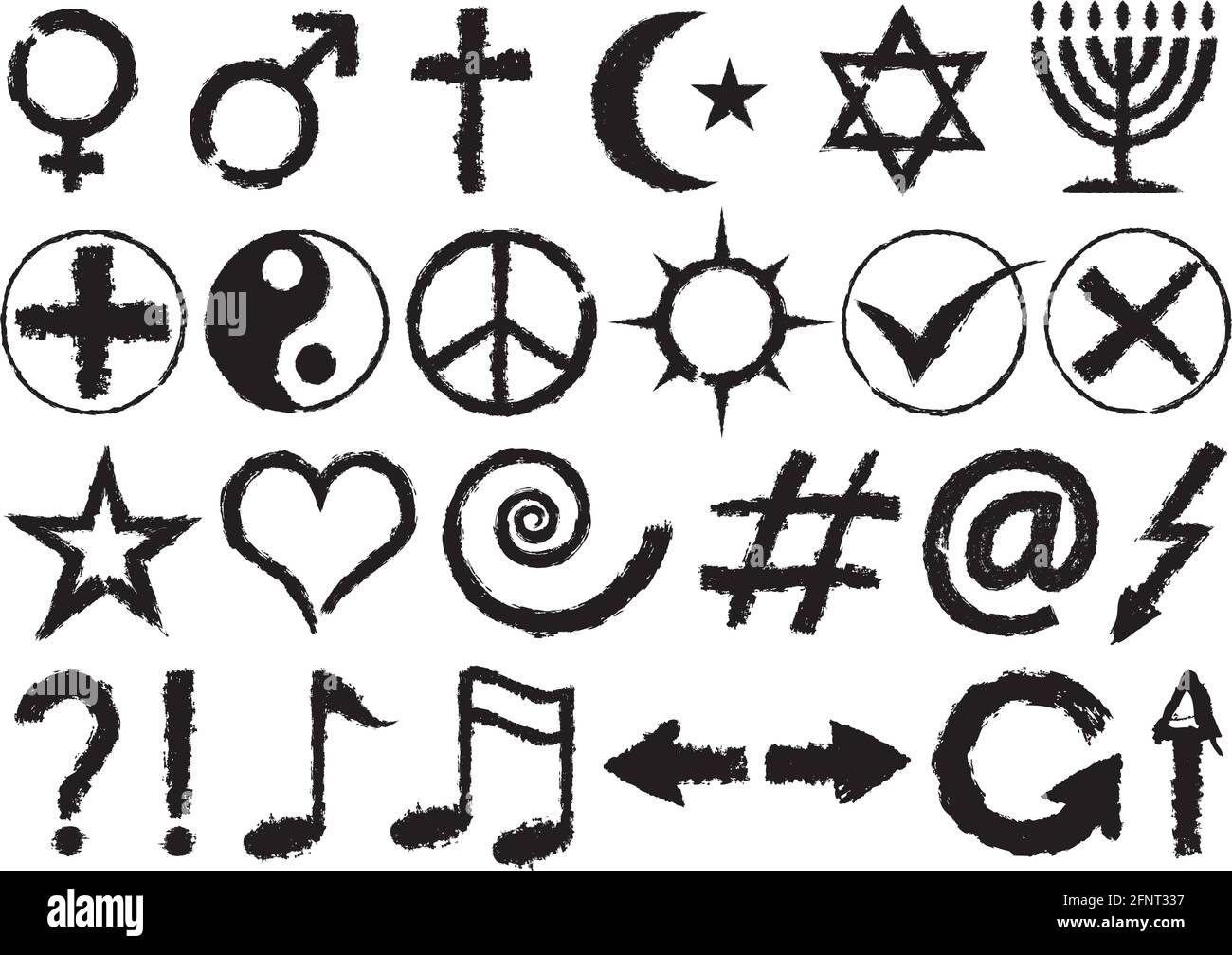 Religious symbols icons set Cut Out Stock Images & Pictures - Alamy