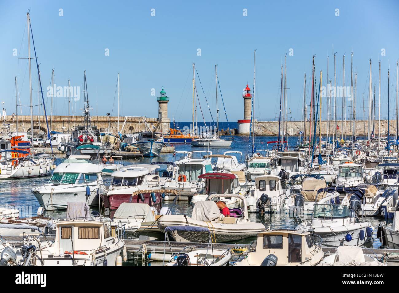 Port of Bastia, Corsica, France, crowded with pleasure boats Stock ...