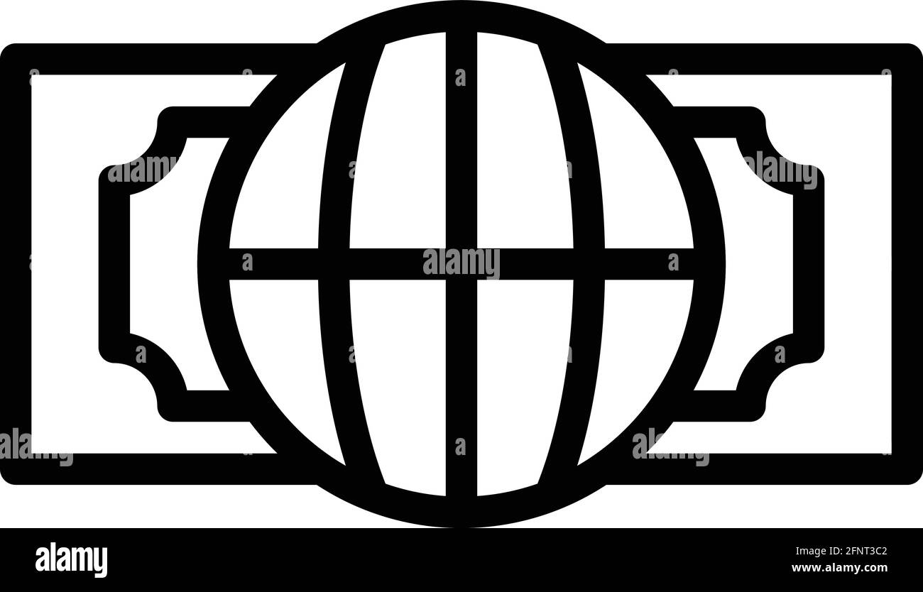 Global money icon. Outline Global money vector icon for web design ...
