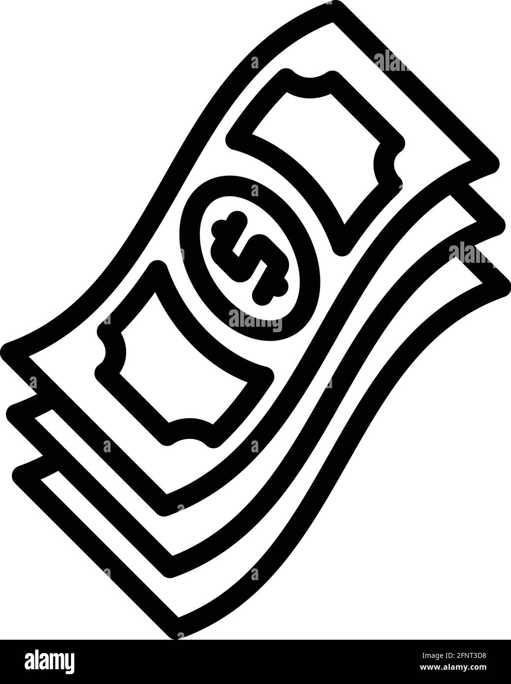 Dollar bills icon. Outline Dollar bills vector icon for web design ...