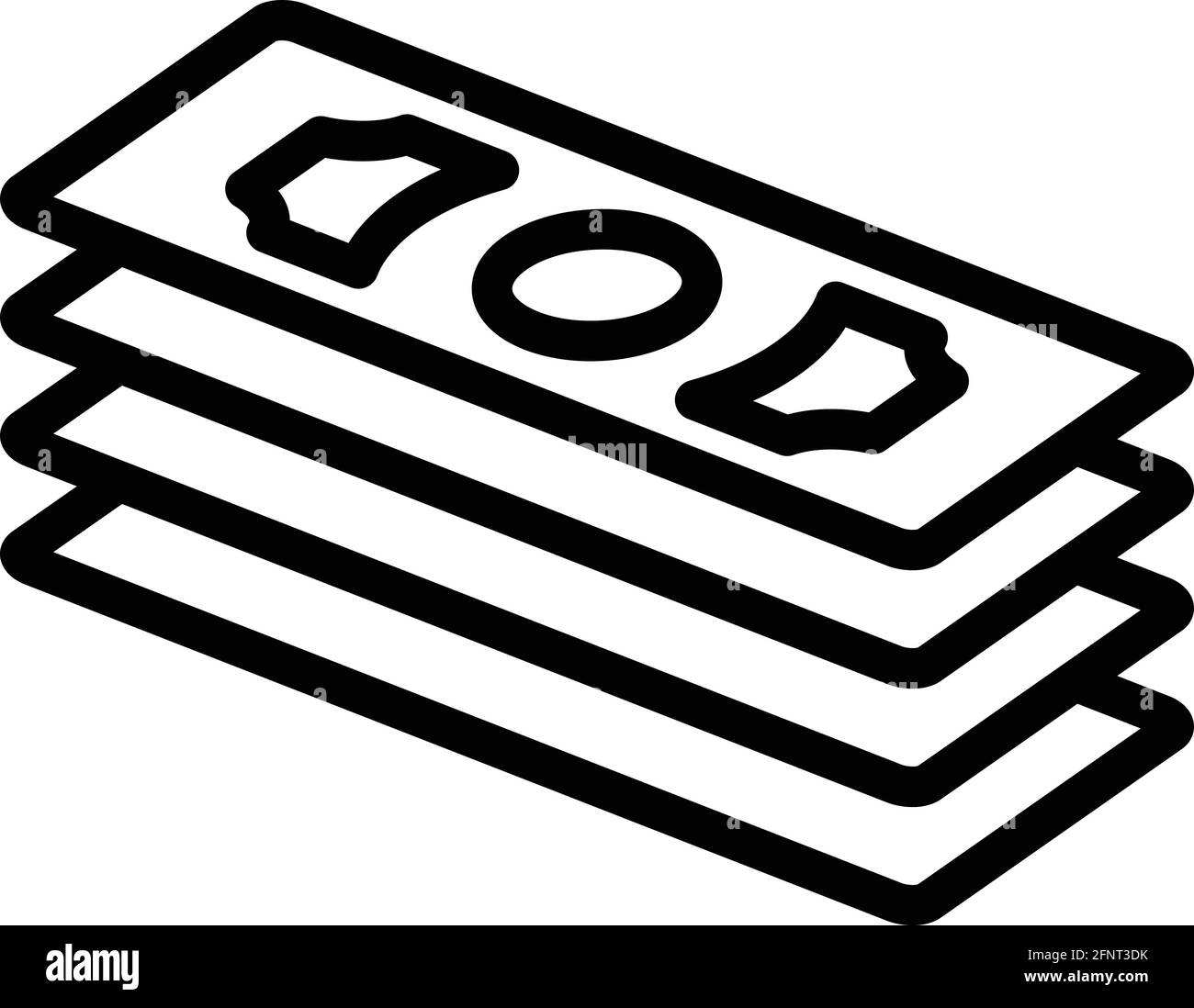 Pile cash icon. Outline Pile cash vector icon for web design isolated ...