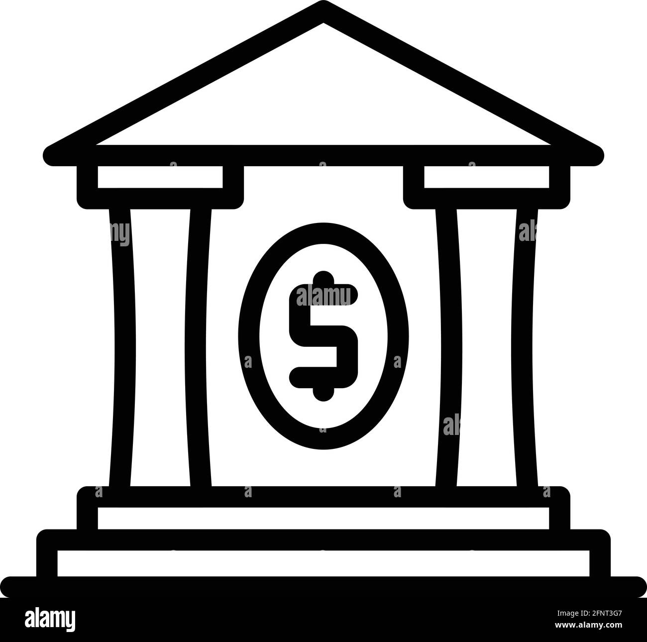Bank building icon. Outline Bank building vector icon for web design ...