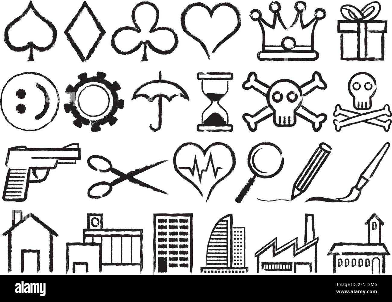 Set different doodle icons Cut Out Stock Images & Pictures - Alamy