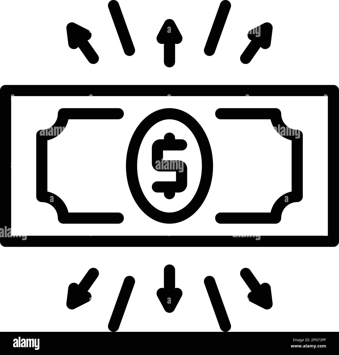 Us dollar icon. Outline Us dollar vector icon for web design isolated ...