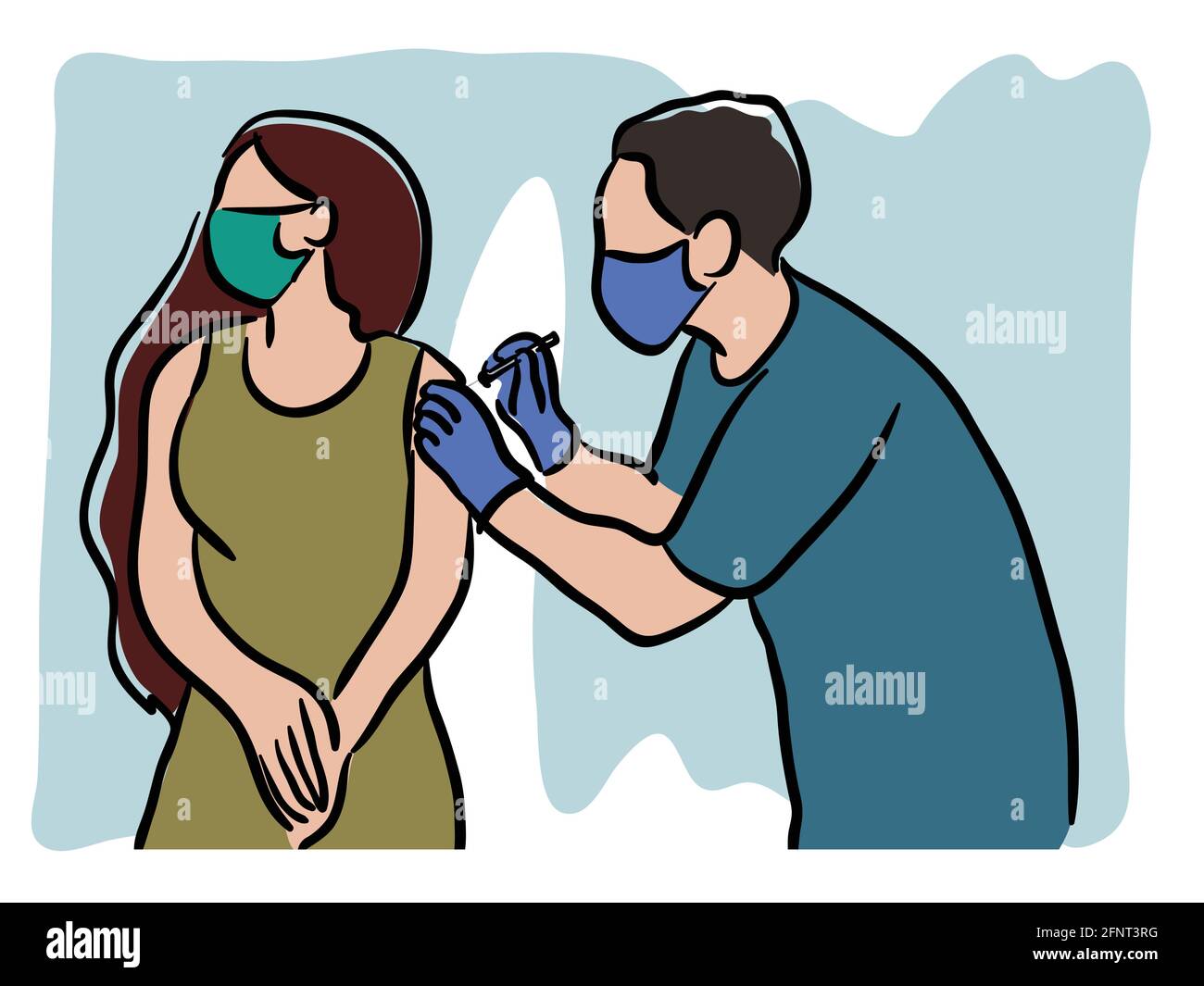 Vaccination Illustration vector cartoon drawing Stock Vector Image ...