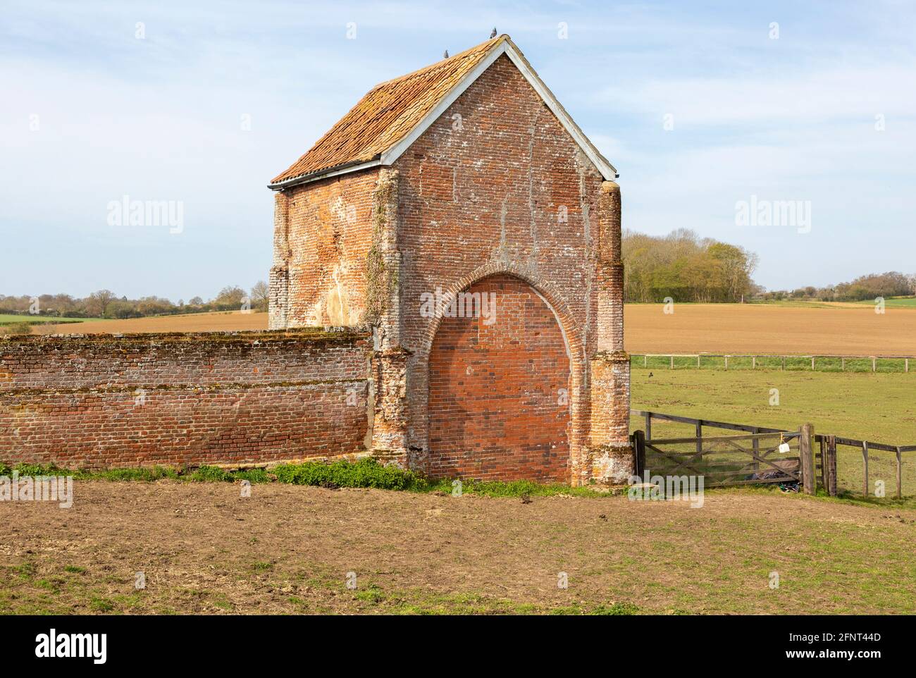 Historic red brick gatehouse to former priory, Letheringham, Suffolk ...