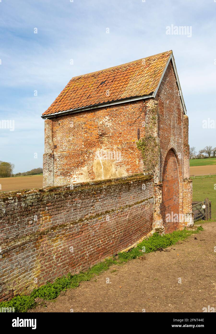 Historic red brick gatehouse to former priory, Letheringham, Suffolk ...