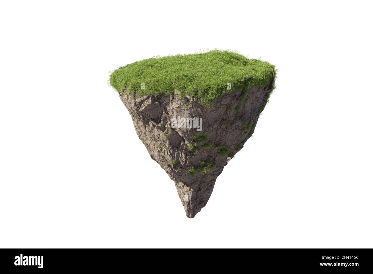Fantasy floating island with natural grass Isolate, floating island in ...