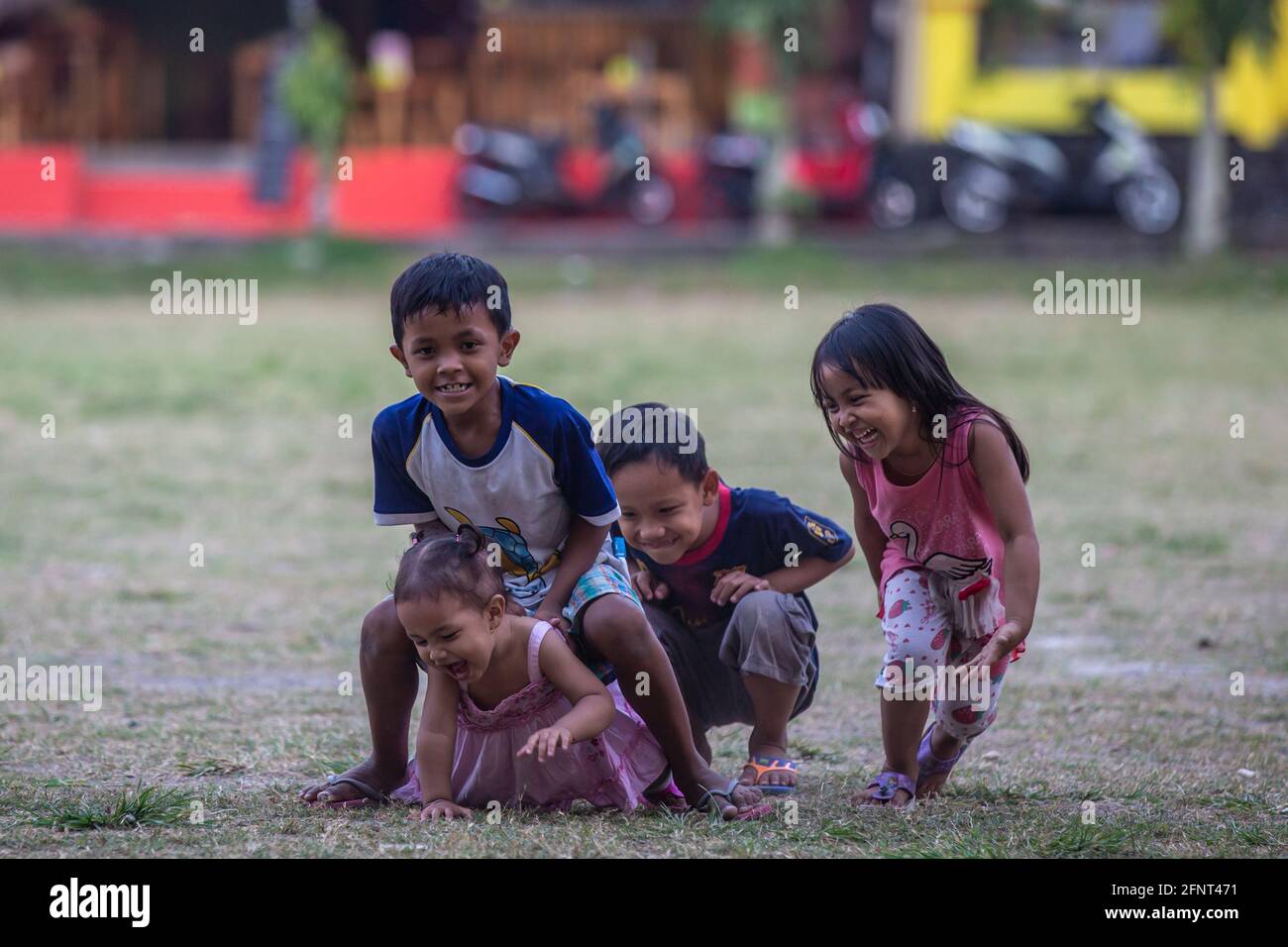 Ubud, Bali, Indonesia - September 6, 2016: Children playing, having fun ...