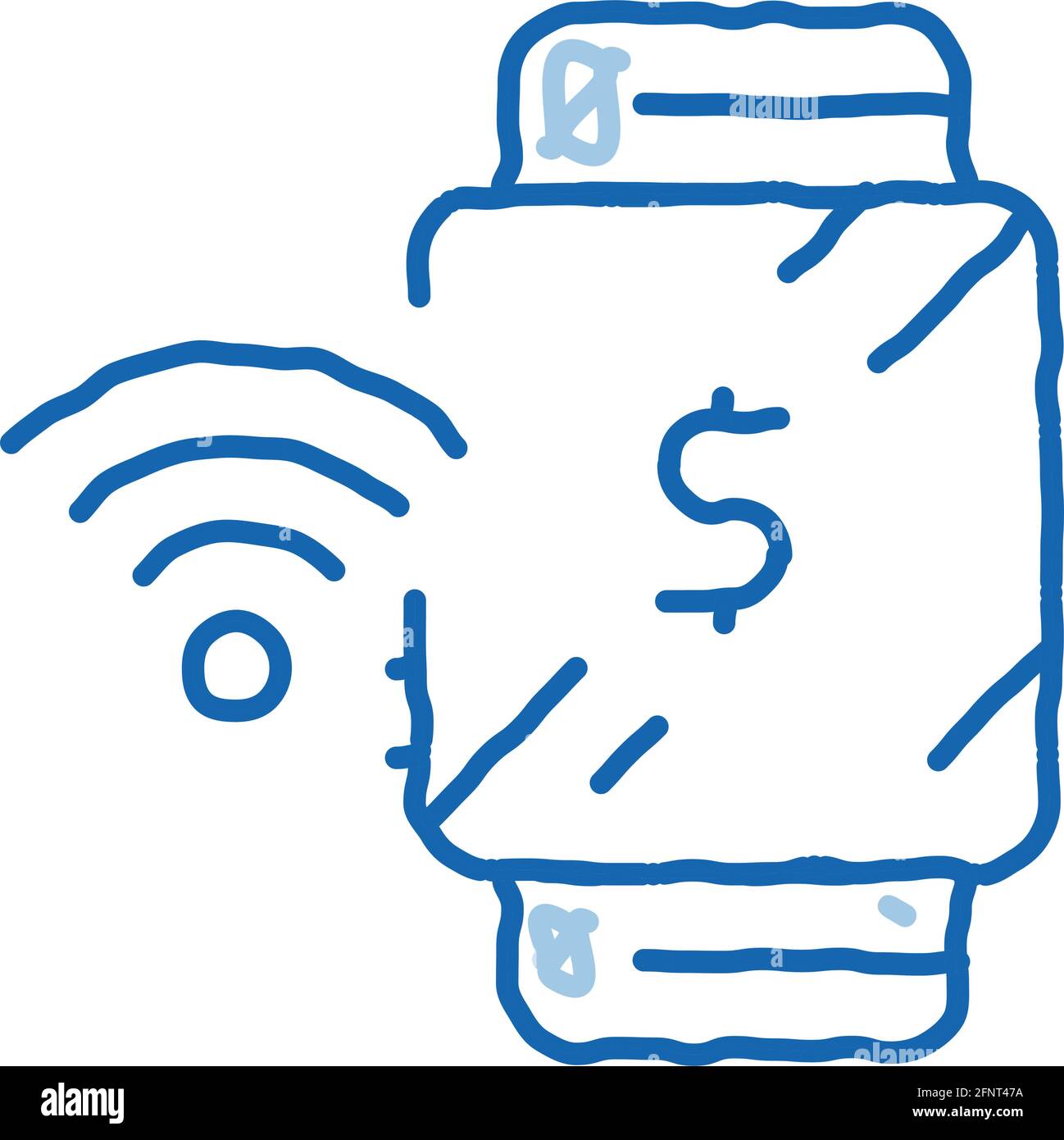 watch pay pass doodle icon hand drawn illustration Stock Vector Image ...