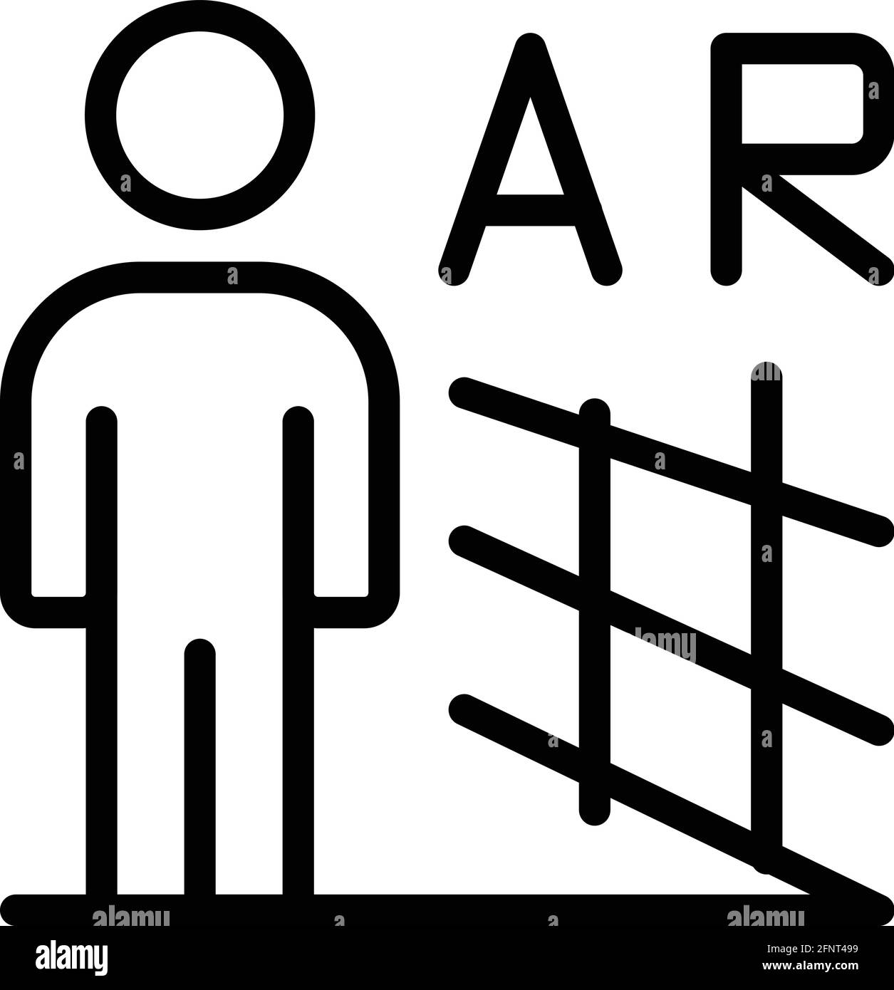 Ar man player icon. Outline Ar man player vector icon for web design ...