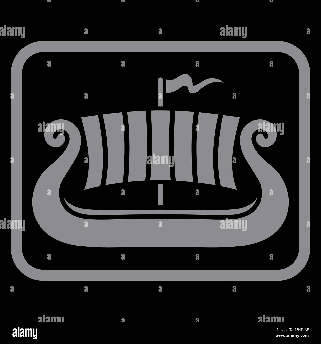 Scandinavian Viking design. Old Norse ship Drakkar, logo, isolated on ...