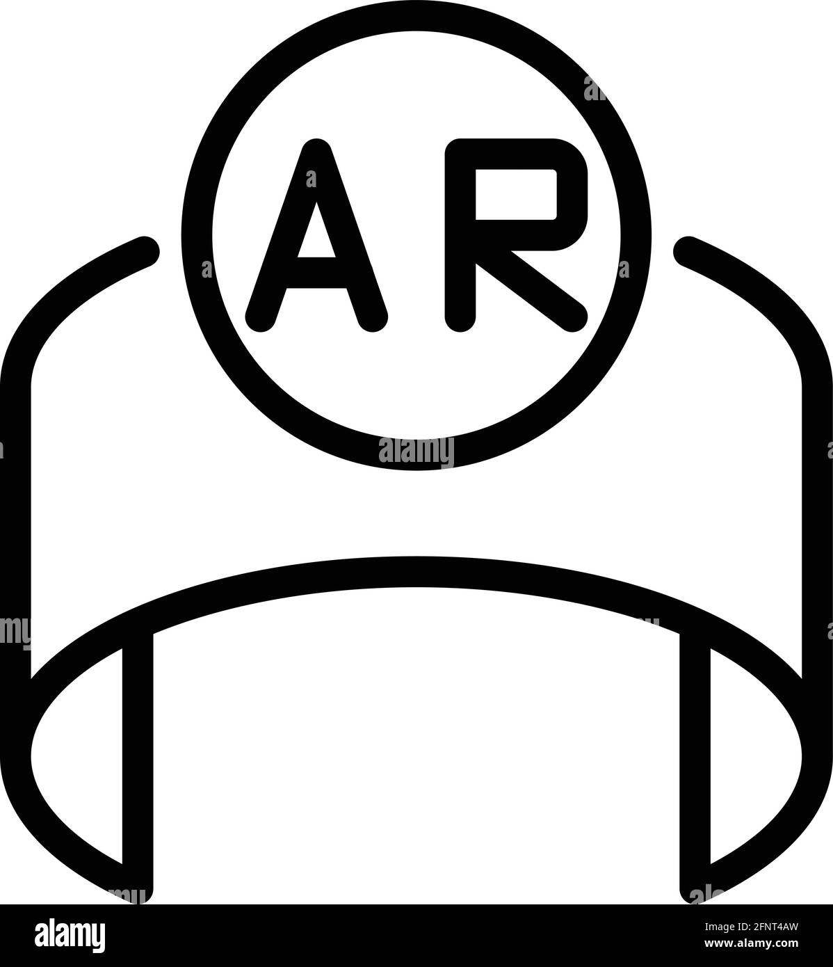 Ar round icon. Outline Ar round vector icon for web design isolated on ...