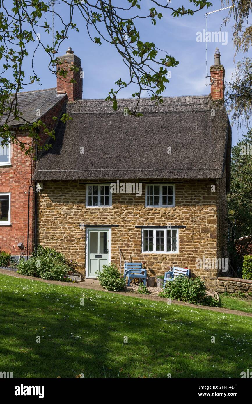 Bijou stone built thatched cottage overlooking the green in the village ...