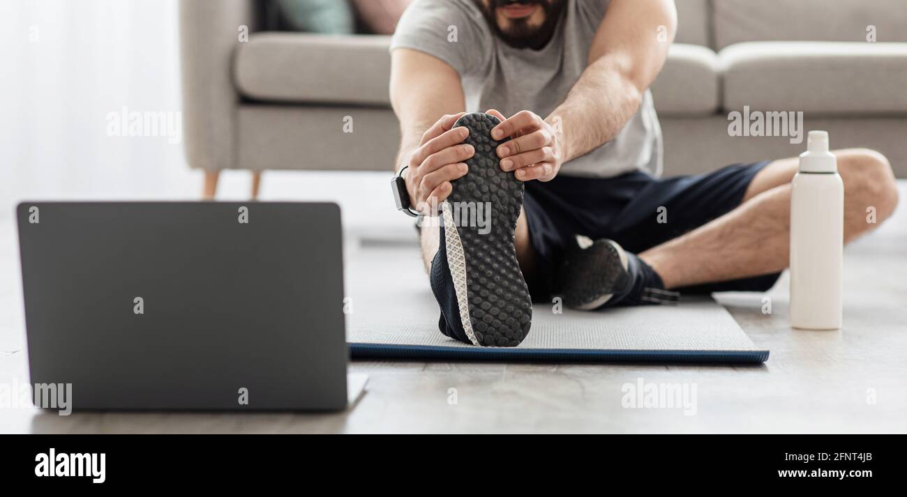 Social distancing, sports and modern workout at home Stock Photo - Alamy