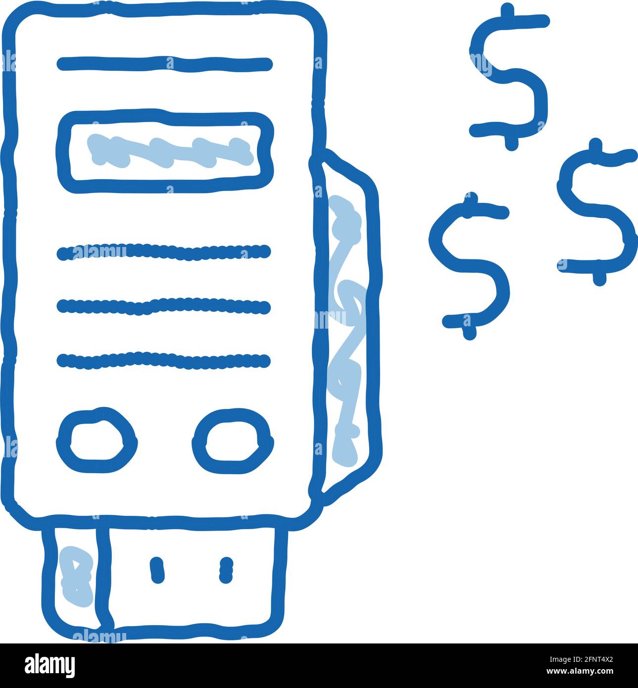 pos terminal payment doodle icon hand drawn illustration Stock Vector ...