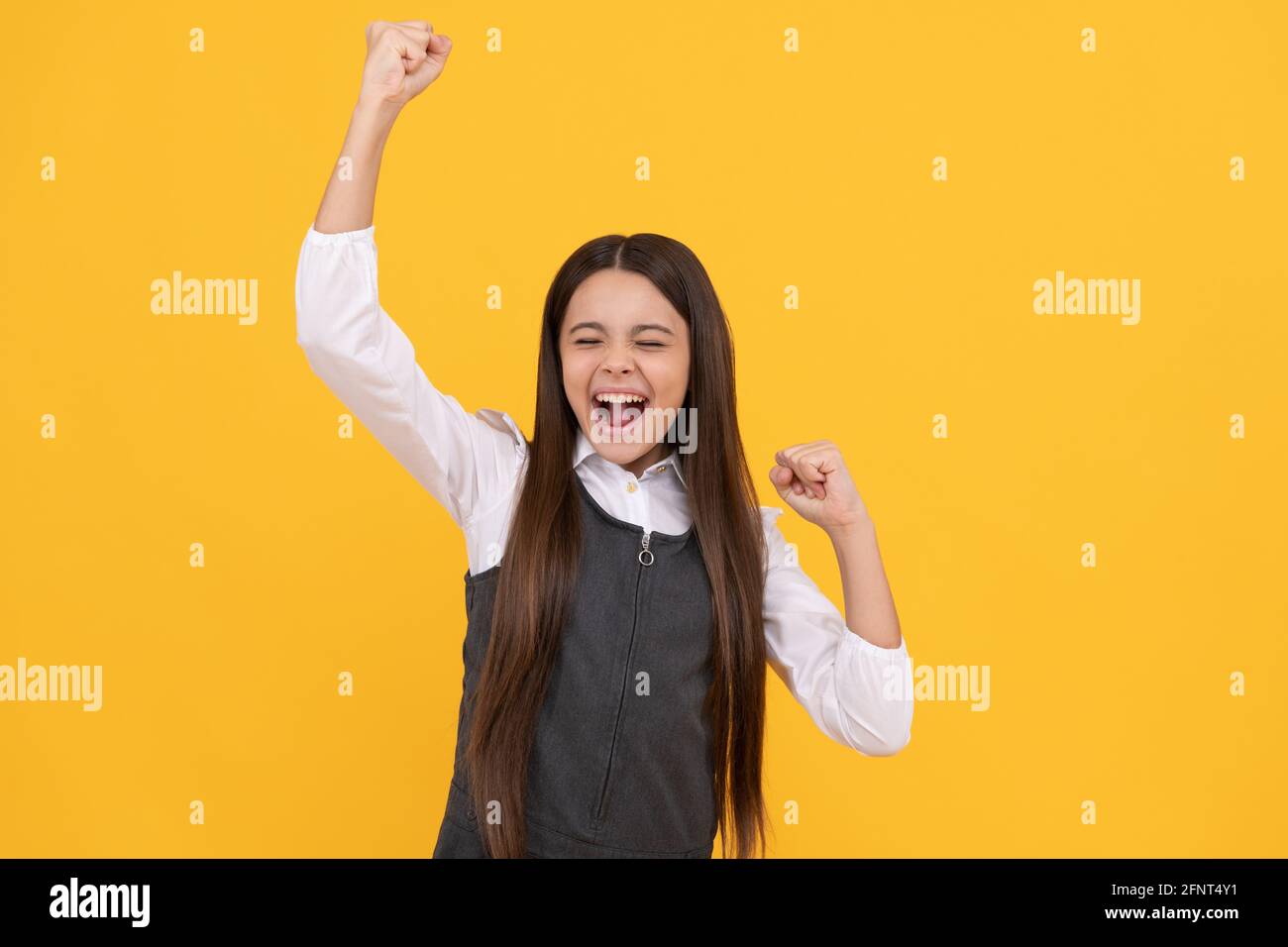 Got success. Successful girl celebrate success. School education Stock ...