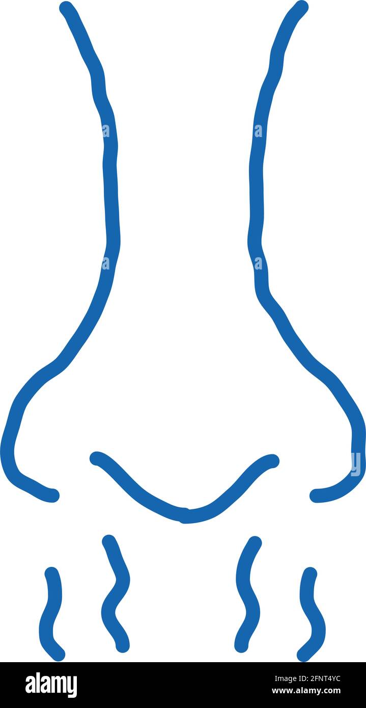 nose odor steam doodle icon hand drawn illustration Stock Vector Image ...