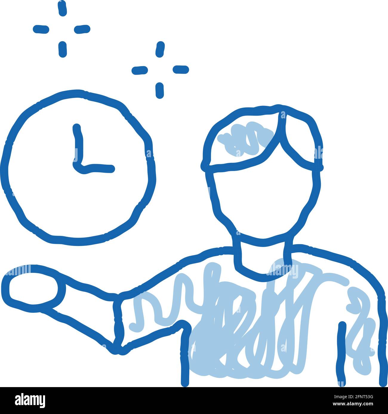 human fixed clock doodle icon hand drawn illustration Stock Vector ...