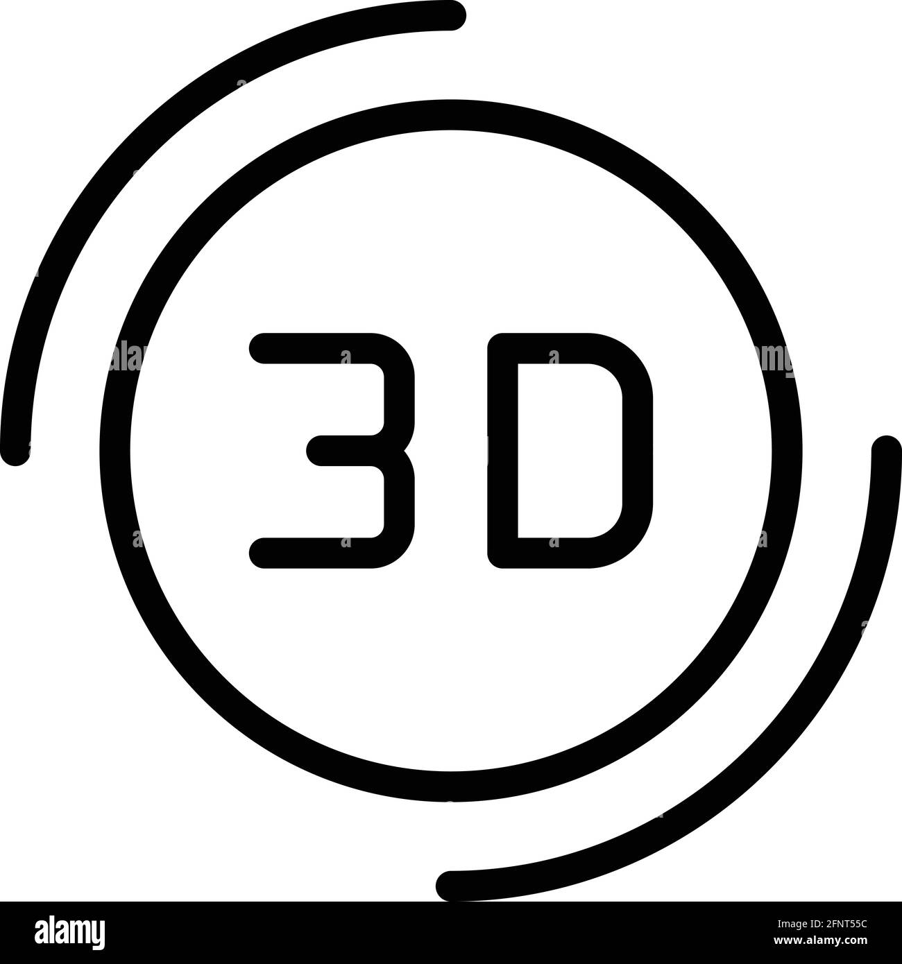 3d visualization icon. Outline 3d visualization vector icon for web ...