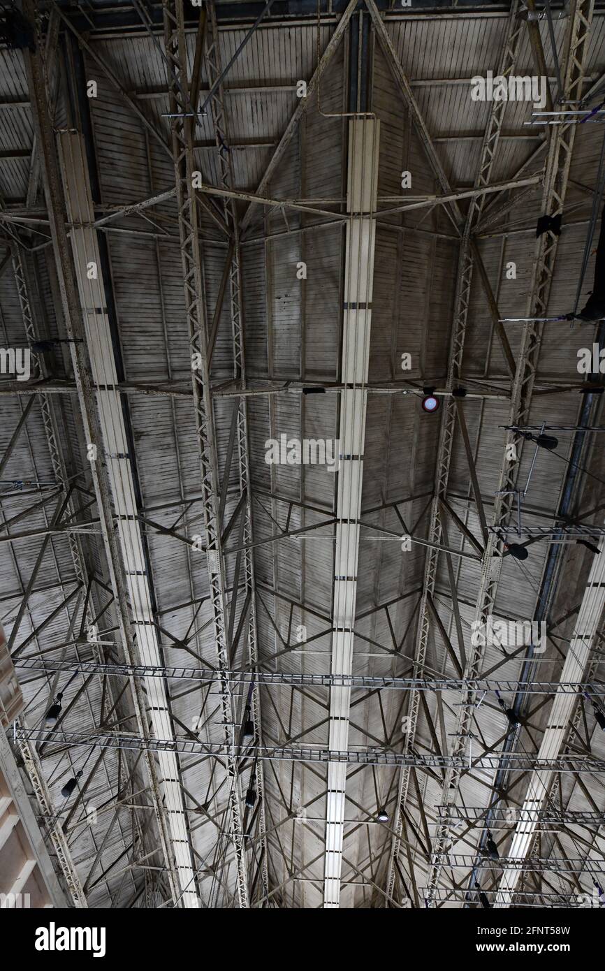 Television scenery held together with scaffolding Stock Photo - Alamy