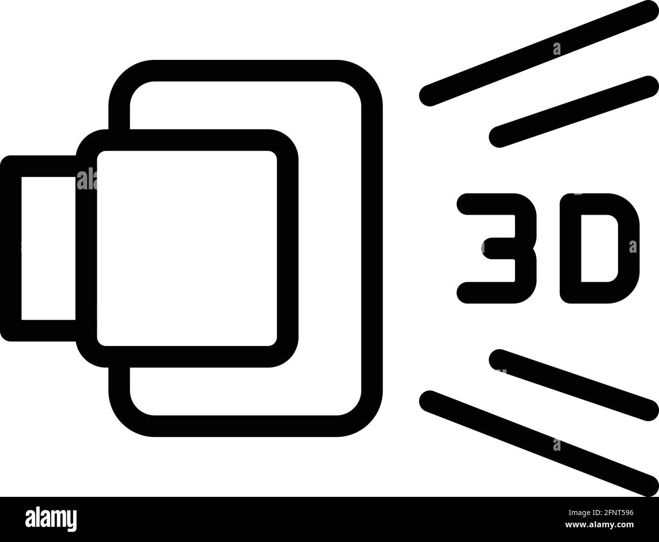 3d visual icon. Outline 3d visual vector icon for web design isolated ...