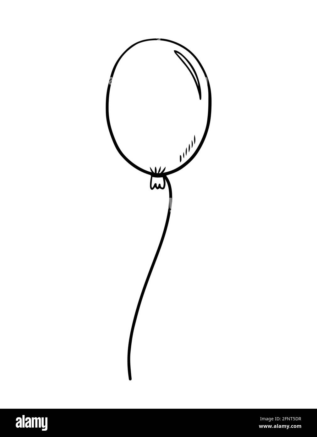 Festive balloon isolated on white background. Vector hand-drawn ...