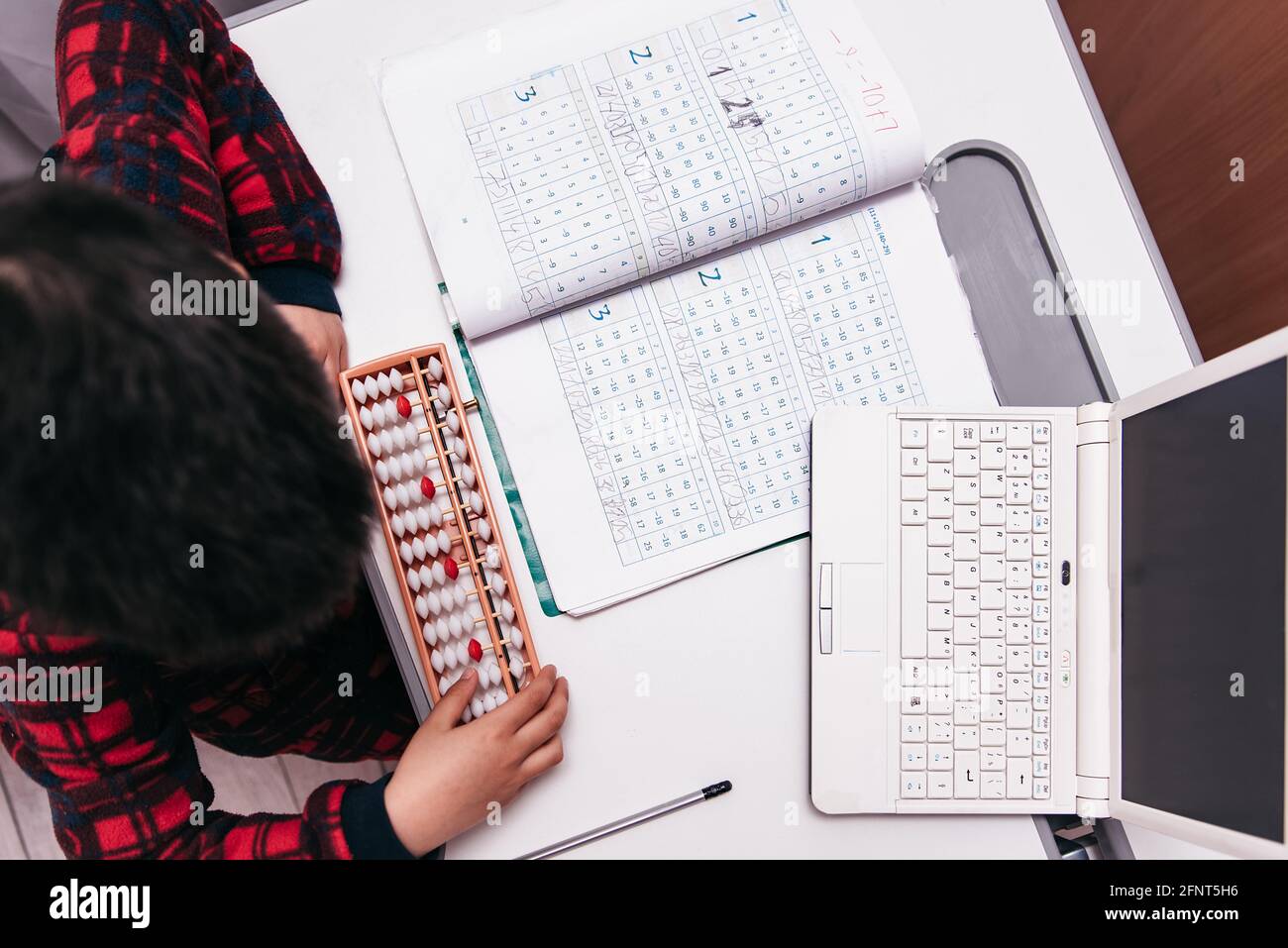 child on distance learning mental mathematics, arithmetic. children ...