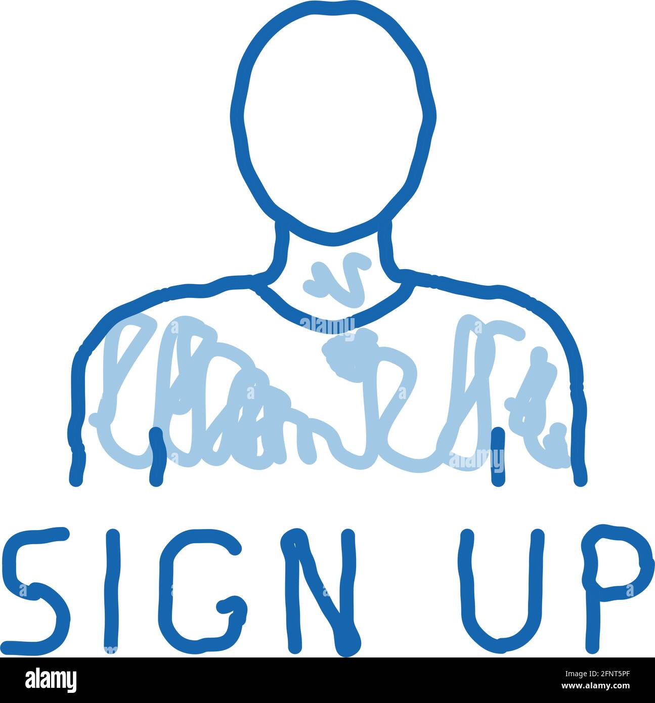 webshop sign up doodle icon hand drawn illustration Stock Vector Image ...