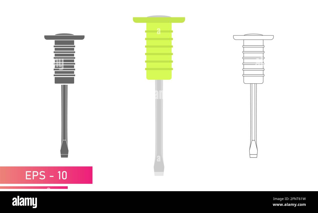 Set, Chisel on metal with a comfortable soft handle. Linear, solid and ...