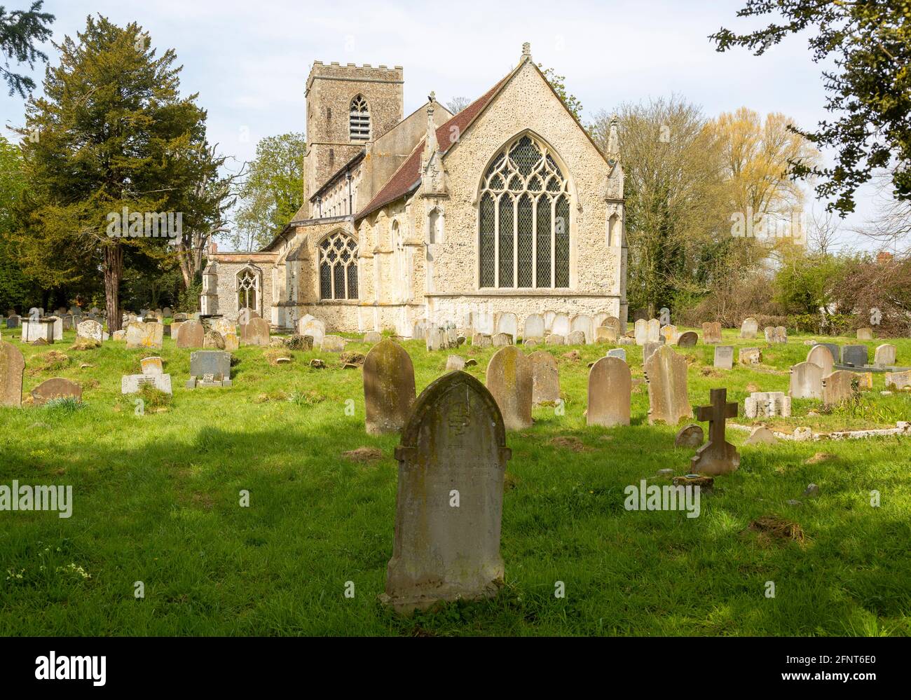 Village parish church of Saint Andrew, Cotton, Suffolk, England, UK ...