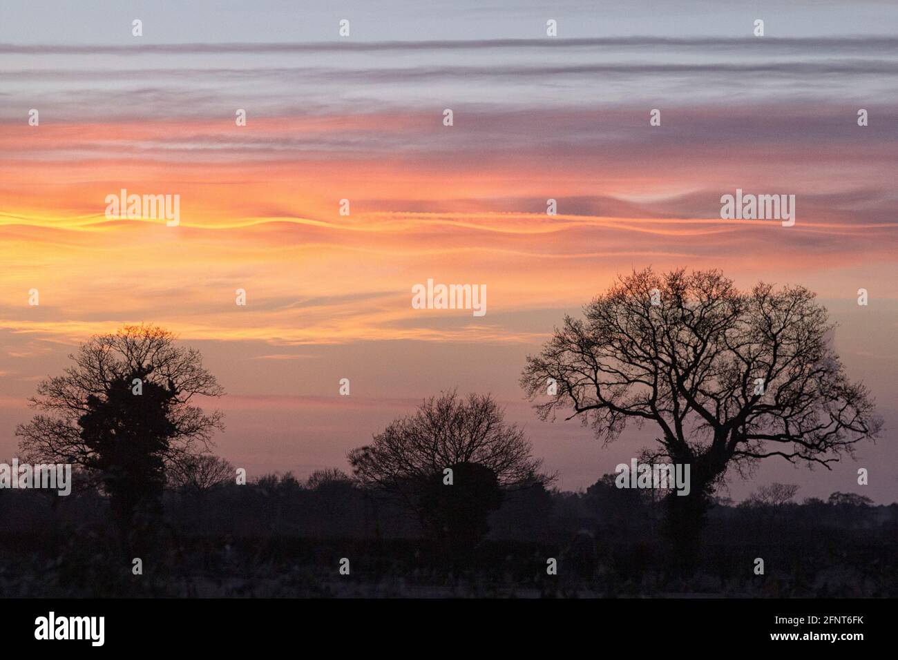 Sunset over the Norfolk Countryside, East Anglia, UK Stock Photo - Alamy