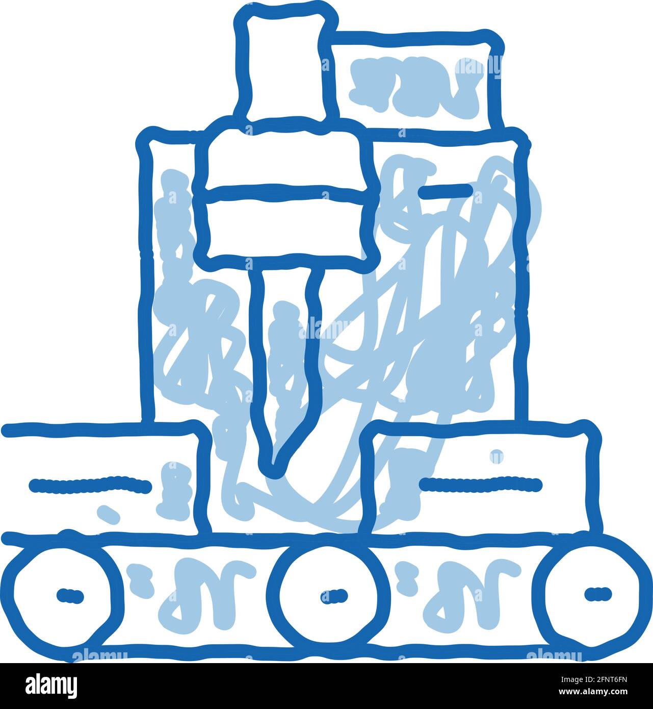 wood plank cutting machine doodle icon hand drawn illustration Stock ...