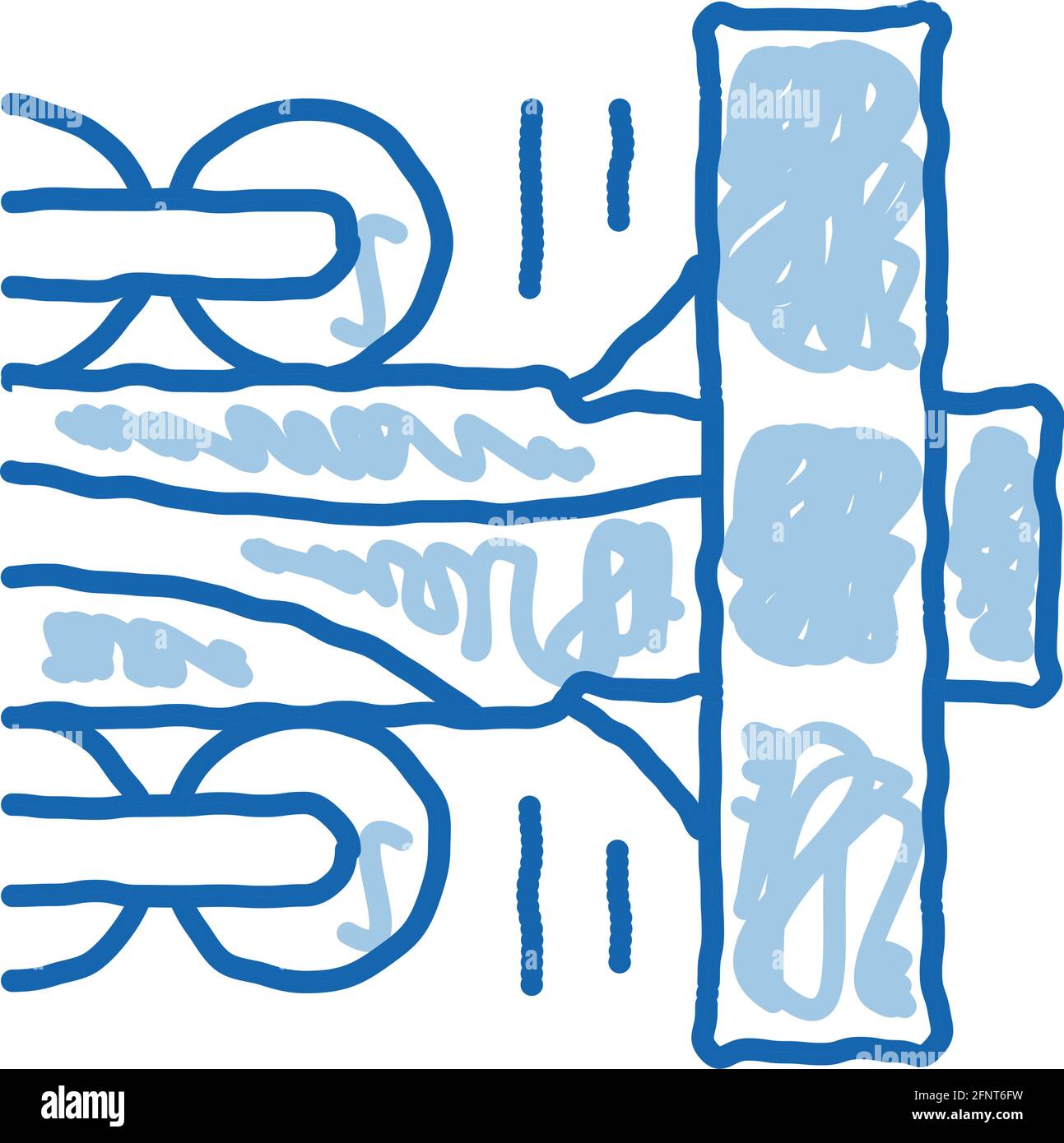 wood trunk grinding doodle icon hand drawn illustration Stock Vector ...