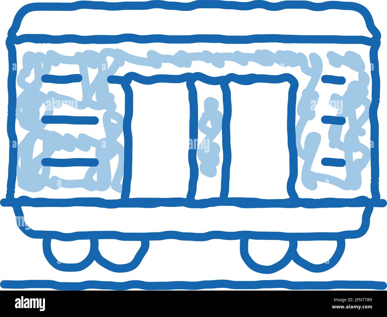 freight wagon doodle icon hand drawn illustration Stock Vector Image ...