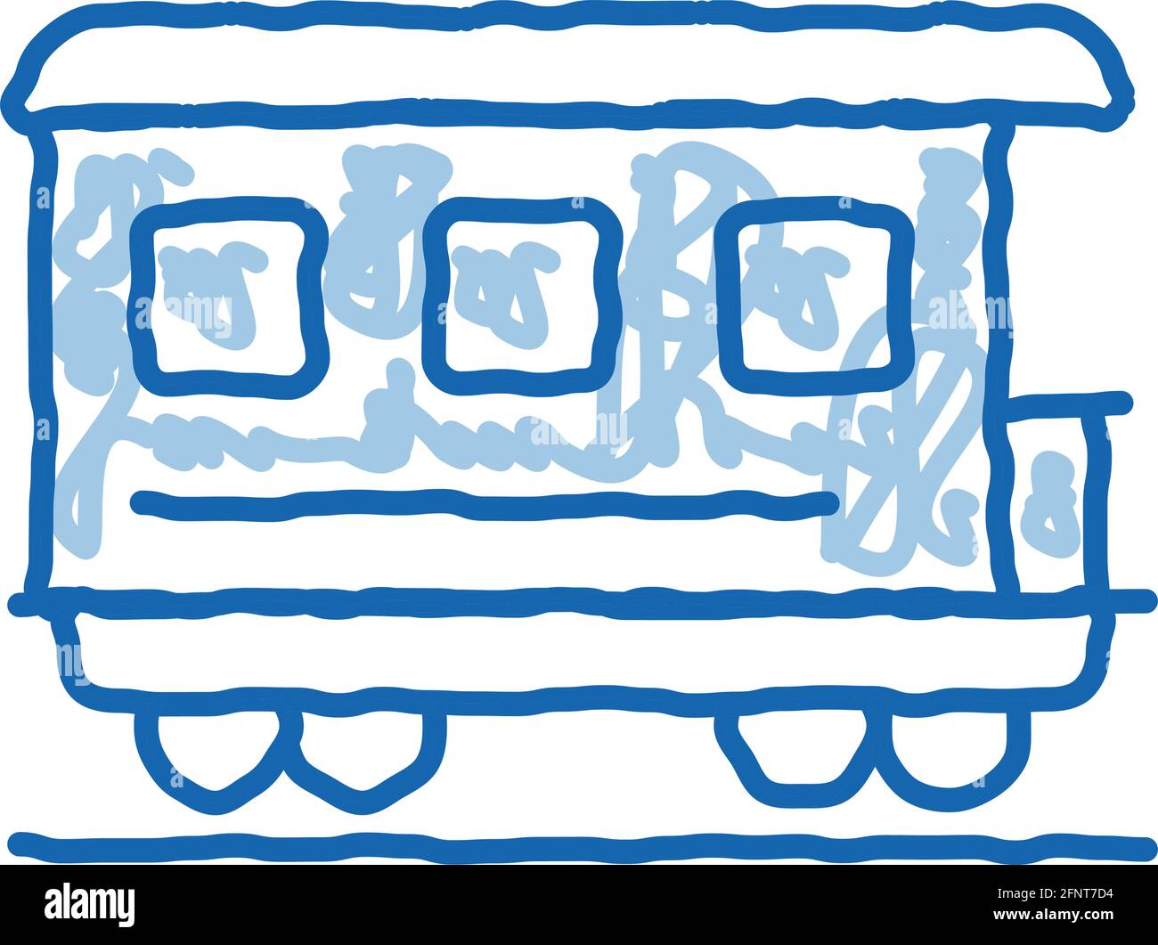 passenger railway carriage doodle icon hand drawn illustration Stock ...