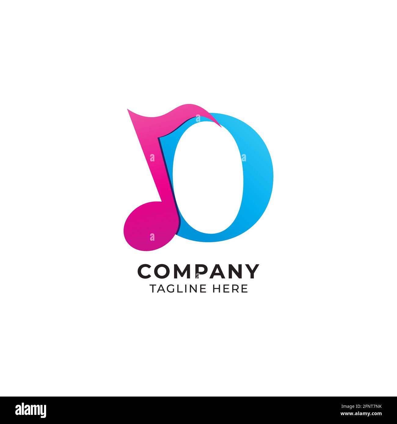 Colorful Letter O Alphabet Music Logo Design. Initial and Musical Note ...